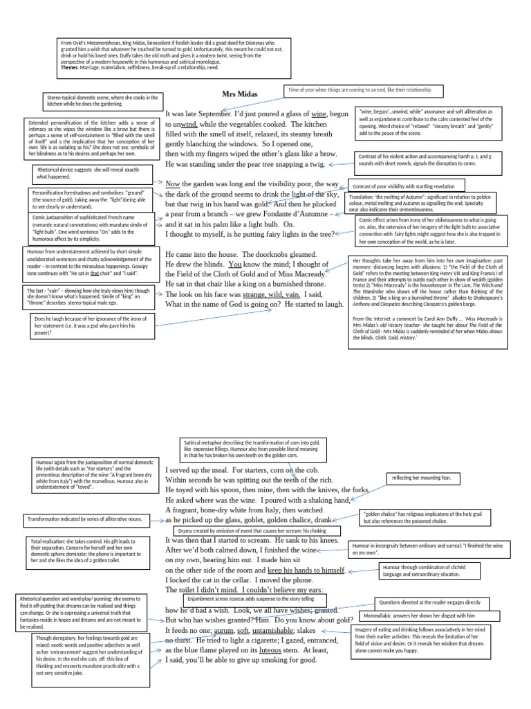 Mrs Midas Annotated | PDF
