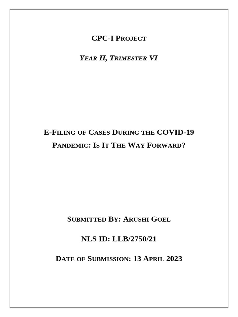 Arushi Goel - CPC-I Project | PDF