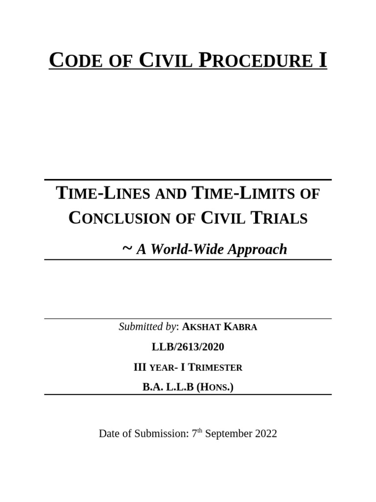 Akshat Kabra - 2613 Code of Civil Procedure I | PDF