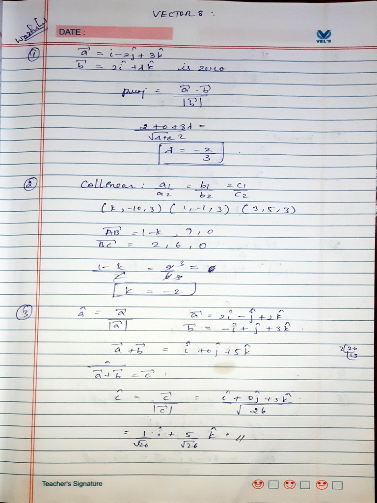 Vectors Worksheet | PDF