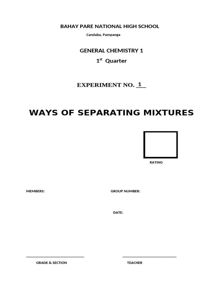 Chem Lab 1 | PDF