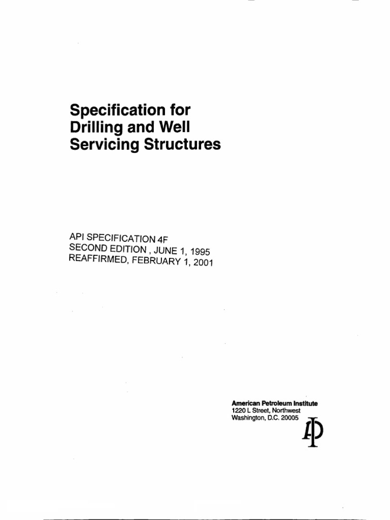 Api 4F-2001 | PDF