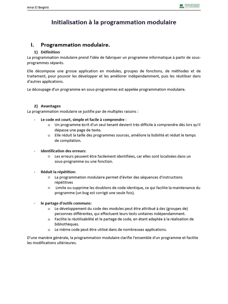 Prog Modulaire | PDF
