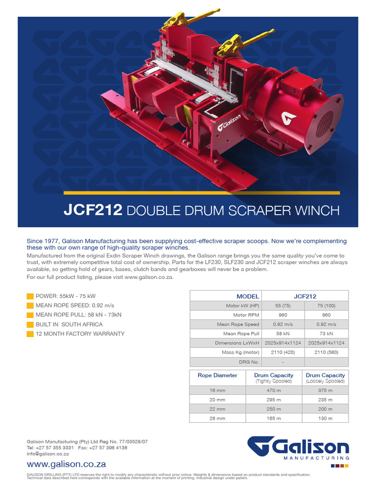 Galison JCF212 Scraper Winch Flyer | PDF