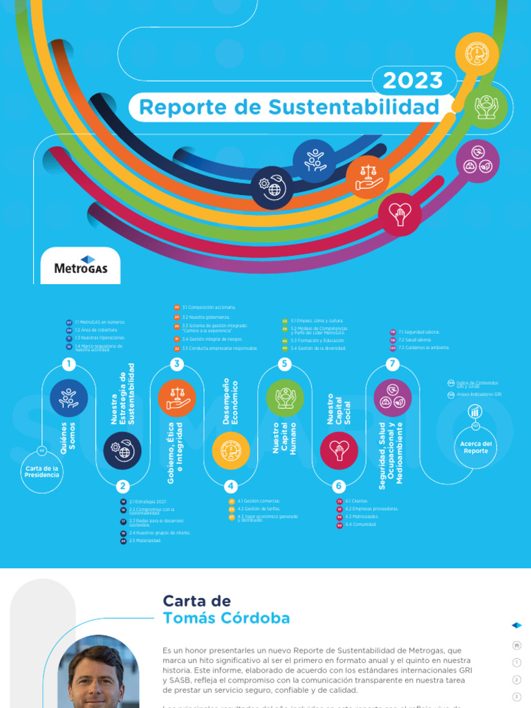Informe Sustentabilidad MetroGAS 2023 | PDF | Sustentabilidad | Desarrollo sostenible