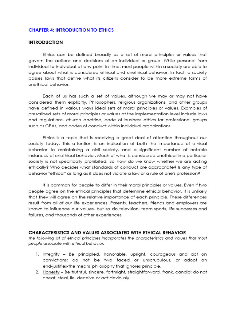 CH4 - Introduction To Ethics | PDF