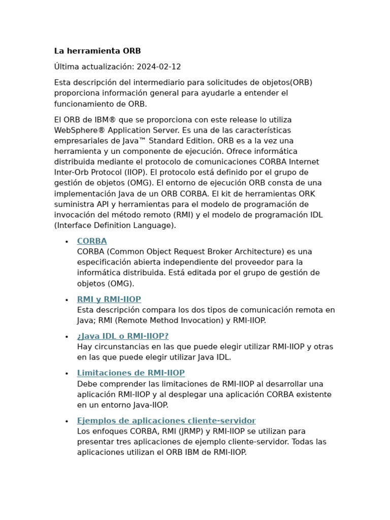 La Herramienta ORB: Corba | PDF
