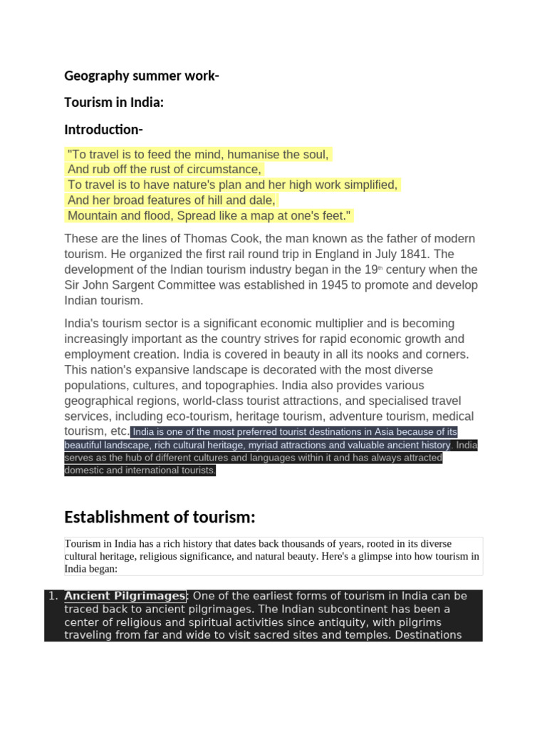 Geography Summer Work | PDF