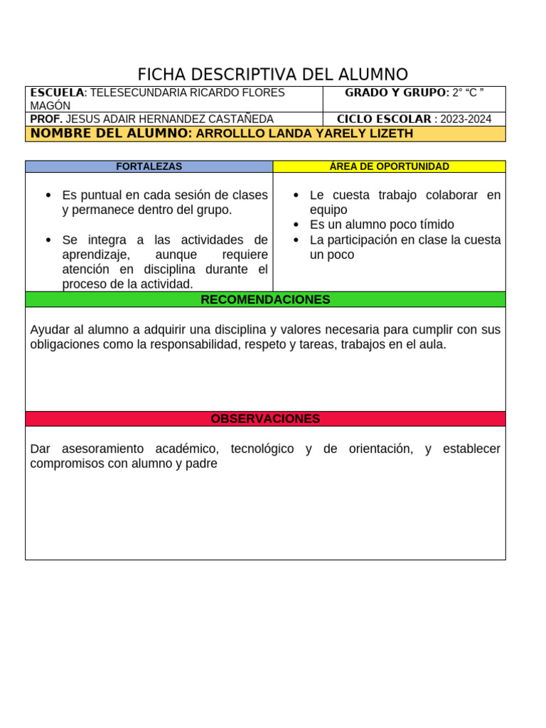 2c 27624FICHA DESCRIPTIVA DEL ALUMNO | PDF