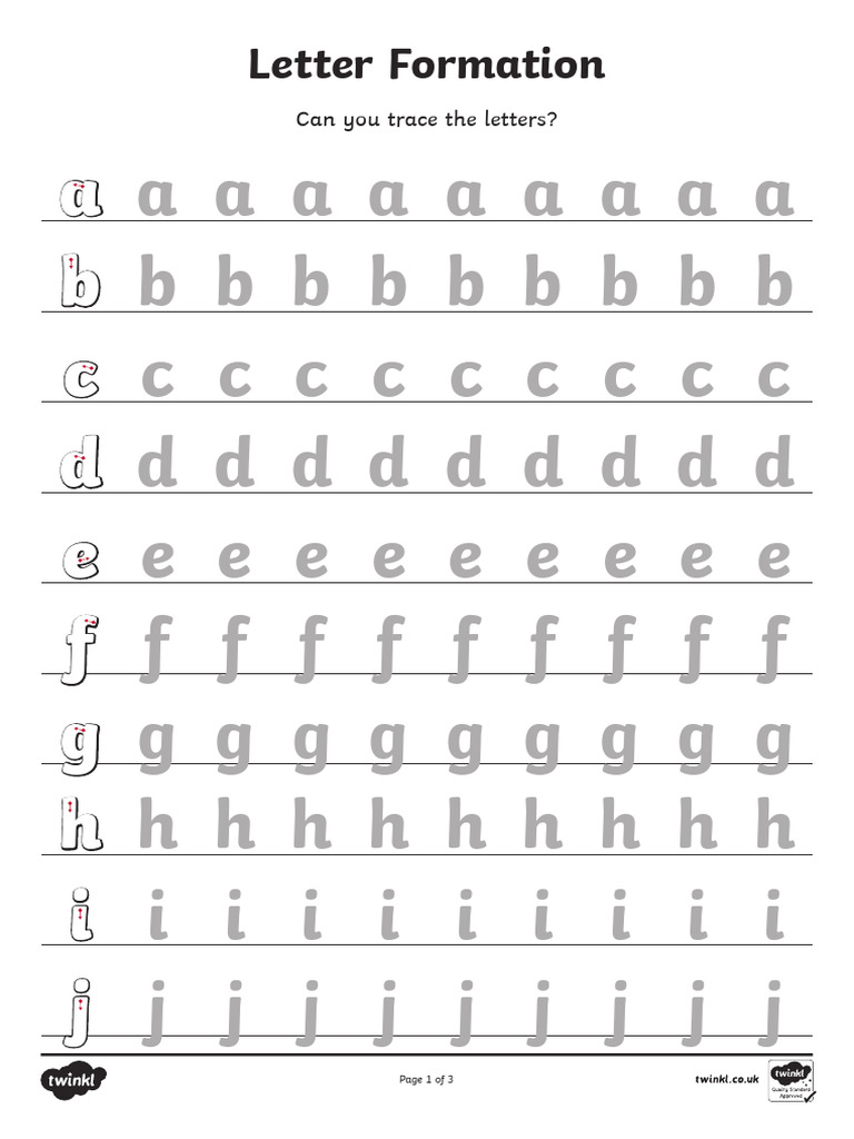Letter Formation Sheet A Z | PDF