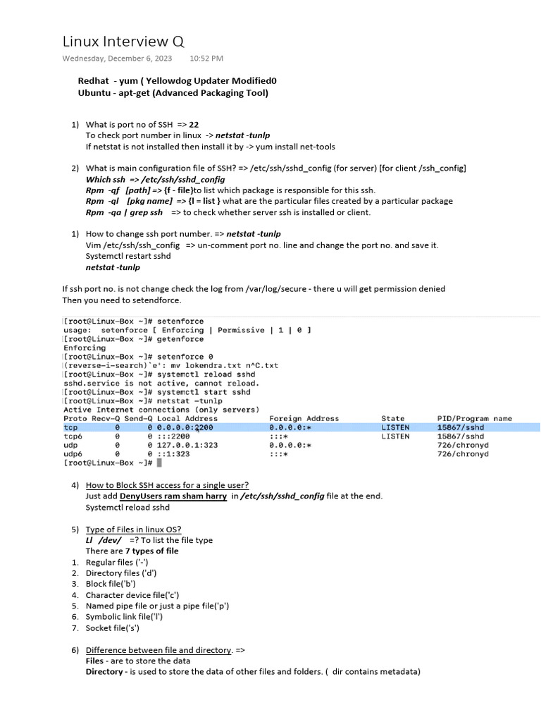 Linux Interview Q | PDF