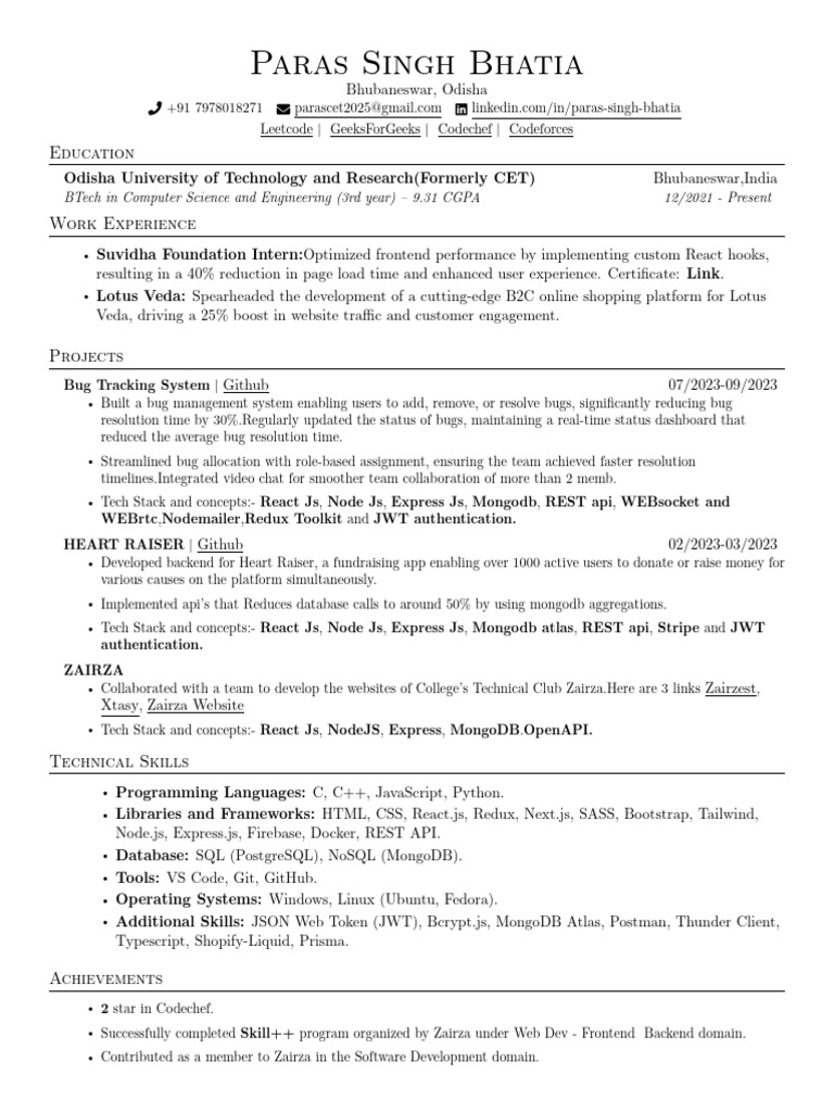 Paras Resume 6 | PDF