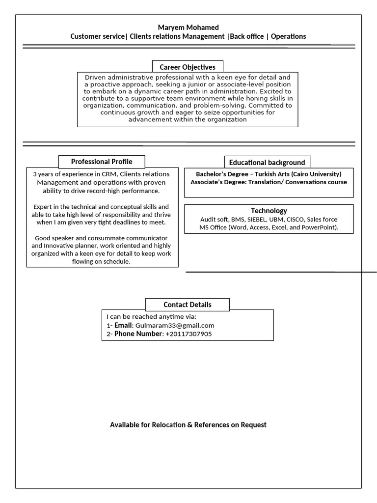 CV Maryem Moamed | PDF