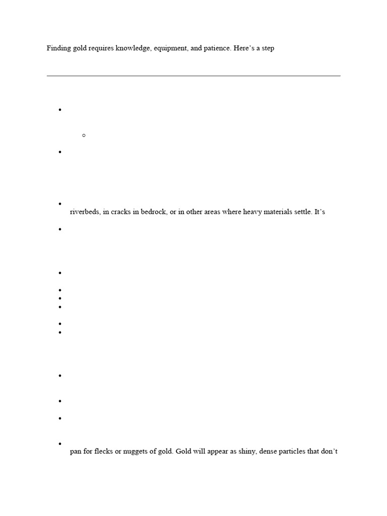 How To Find Gold | PDF | Gold | Social Science