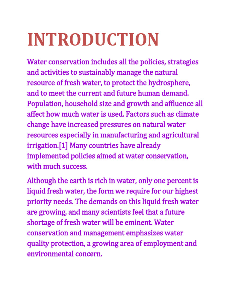 Water Conservation | PDF
