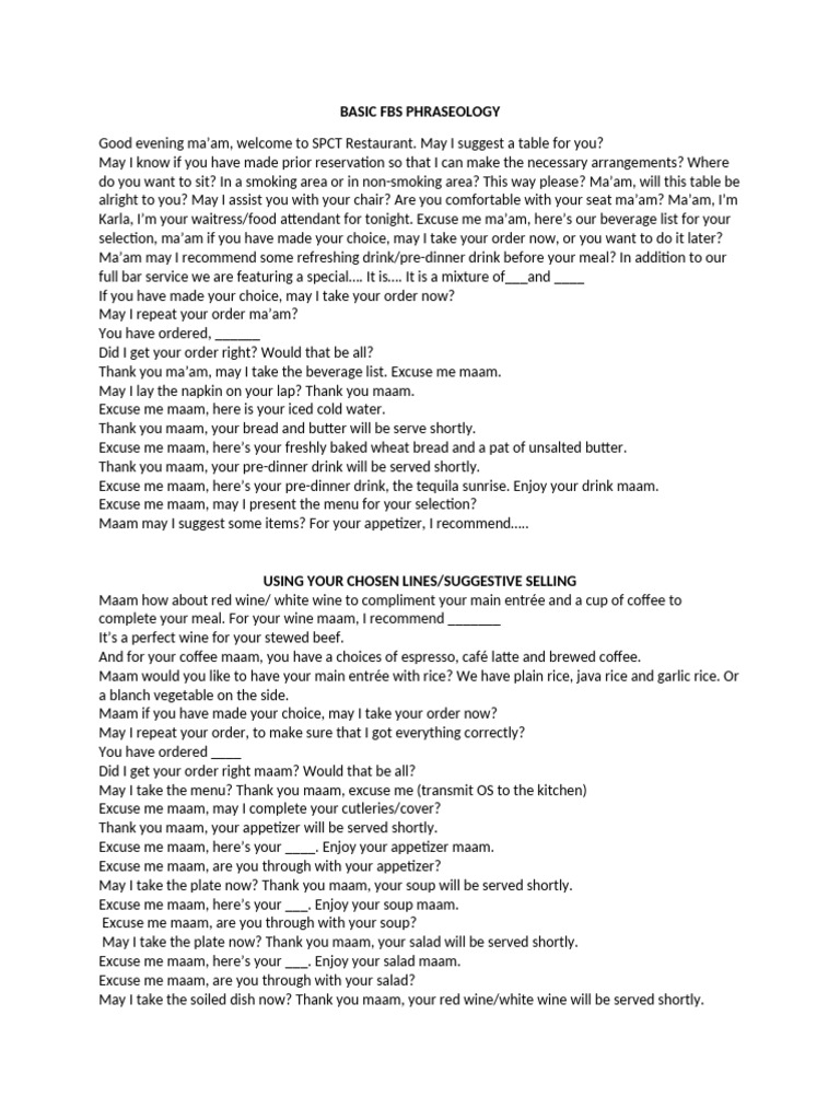 American Service Phraseology | PDF