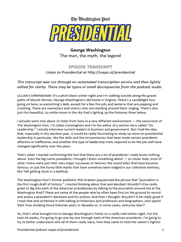 George Washington Transcript | PDF