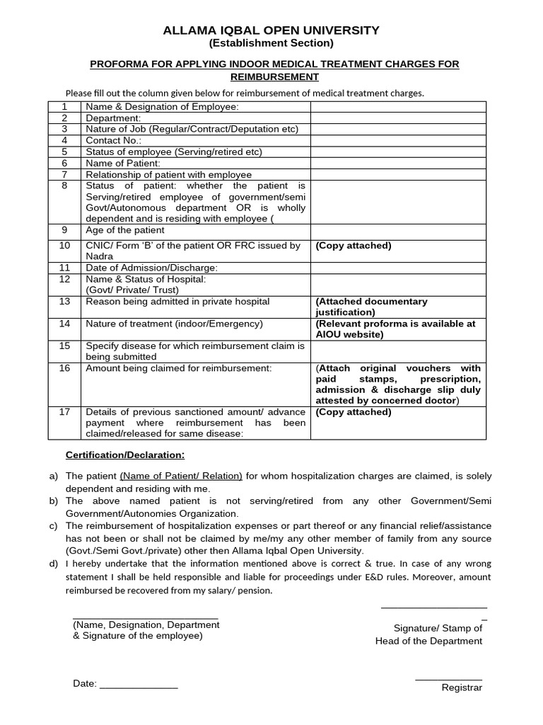 Medical Profroma - 13 - 07 21 | PDF | Employment | Finance & Money ...