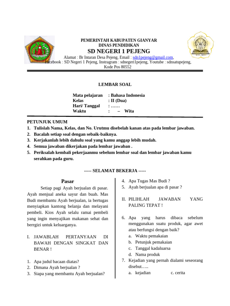 Soal Pts 2024 | PDF