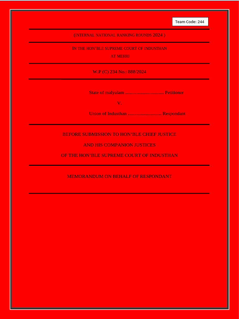 Memorial Respondant FINAL 0000 | PDF