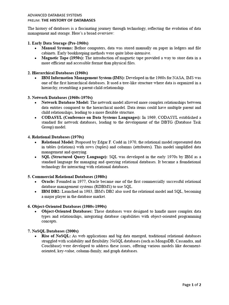 History of Databases | PDF