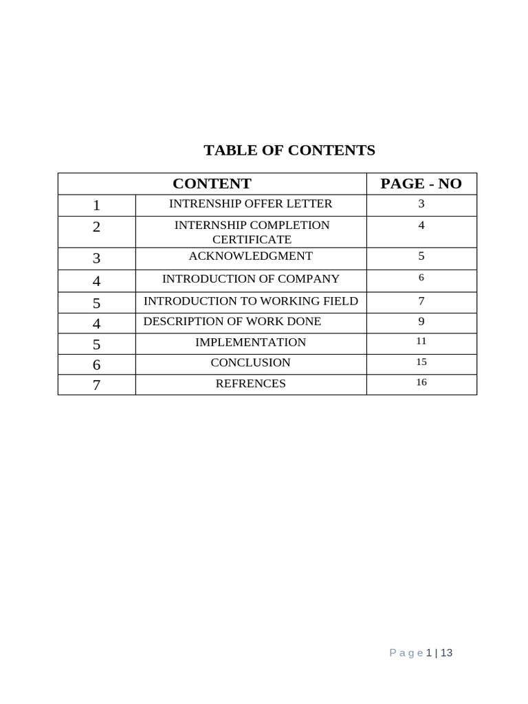Report On Internship | PDF