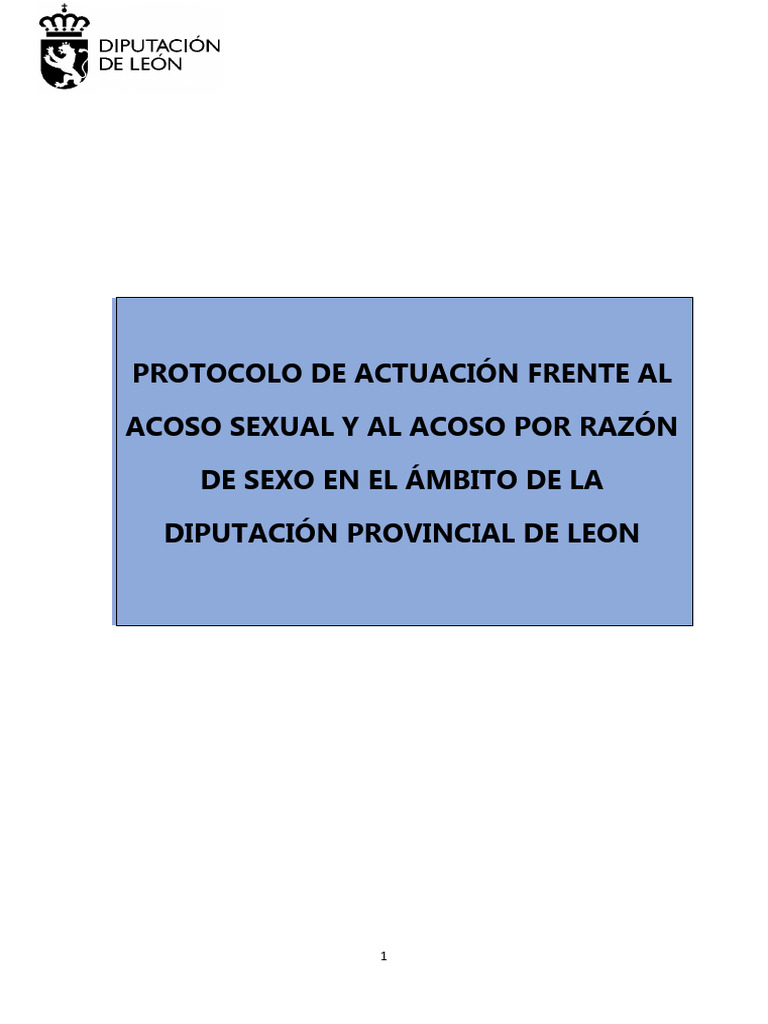 02 Protocolo Acoso Diputacion de Leon Marzo 2019 | PDF
