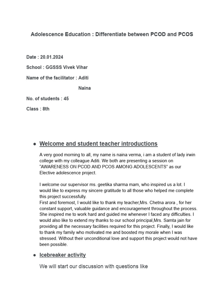 Awareness On Pcos and Pcod | PDF