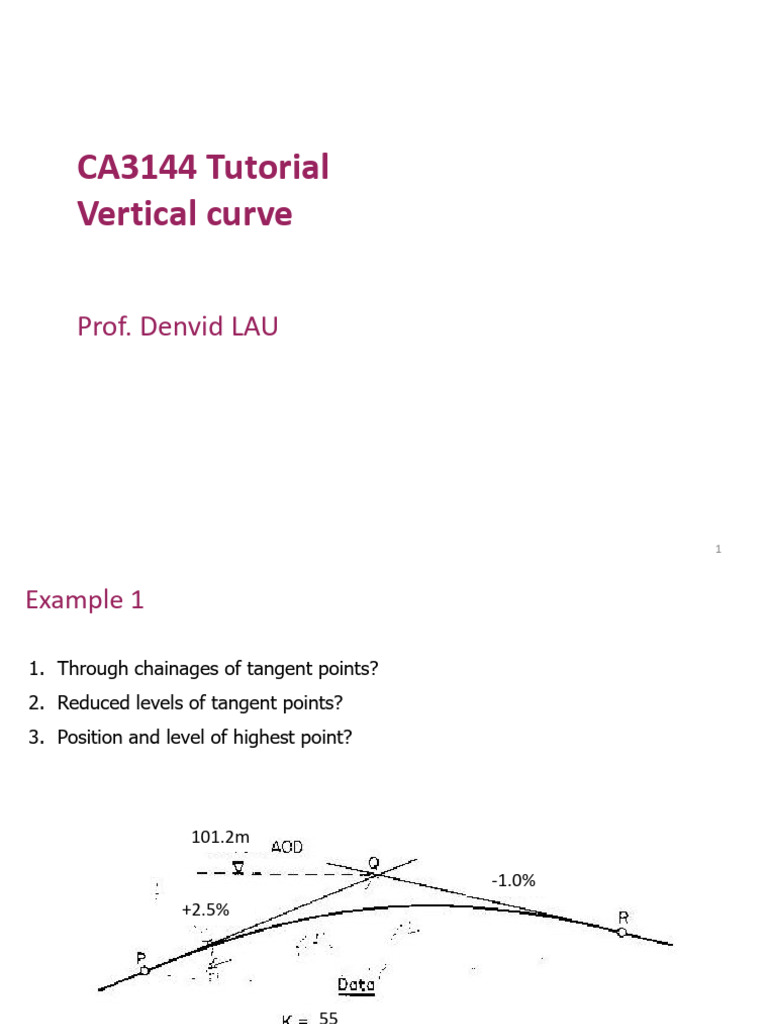 Tutorial 10 Vertical Curve | PDF