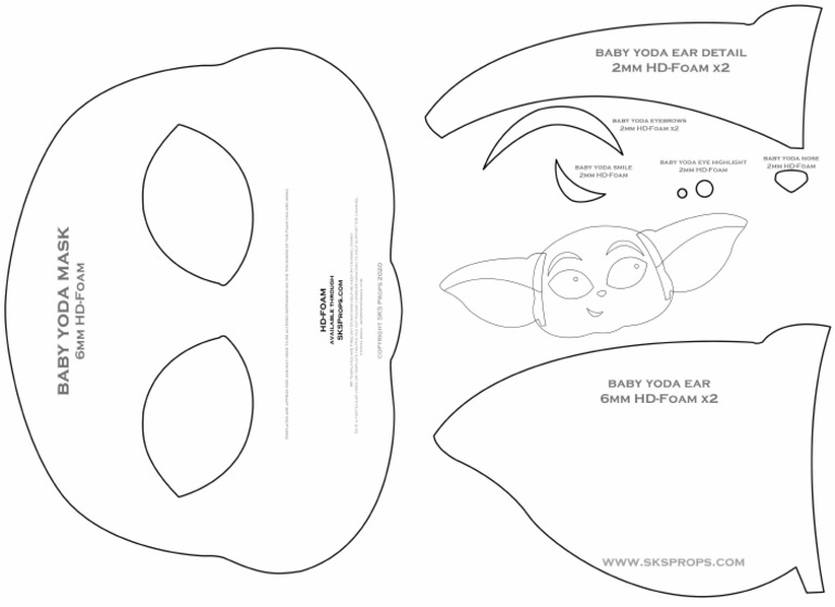 Baby Yoda Printable and Color Yourself Mask | PDF