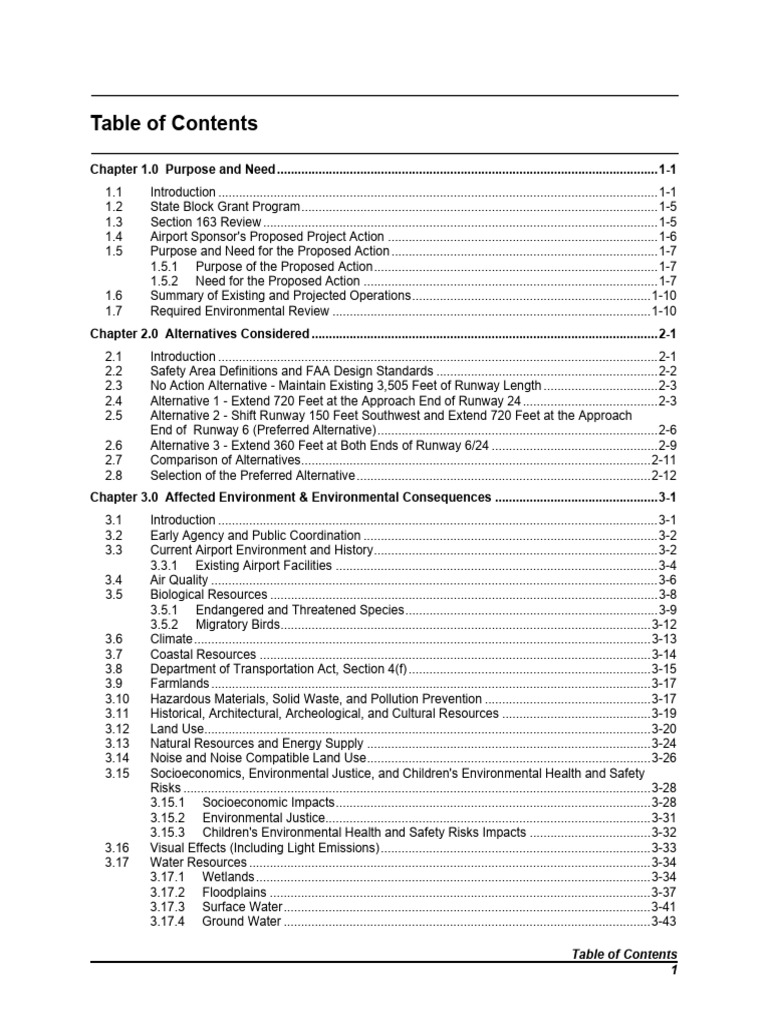 03 ARB EA Table of Contents | PDF