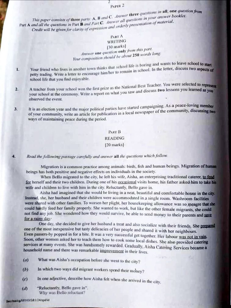 Eng. Lang. Theory Obj Serialized Bece 2024 | PDF