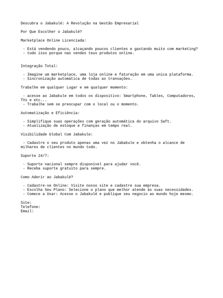 Flyer Jabakule 1 Modelo | PDF