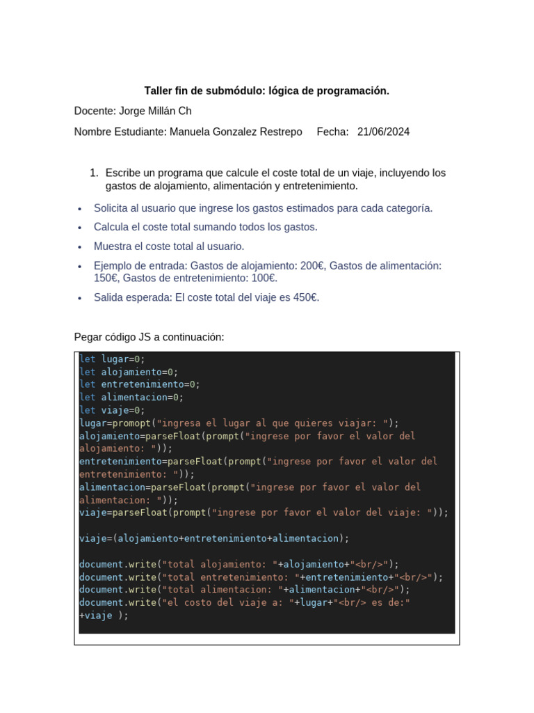 Taller Fin de Submódulo | PDF