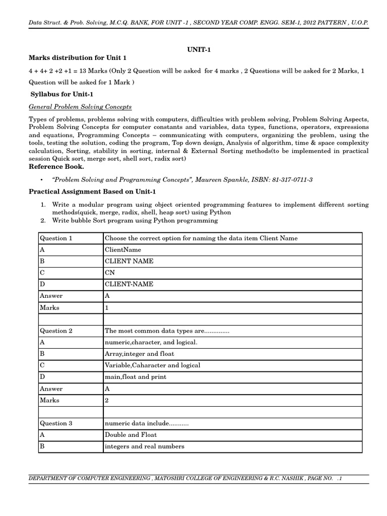 Dsps QB Unit 1 | PDF