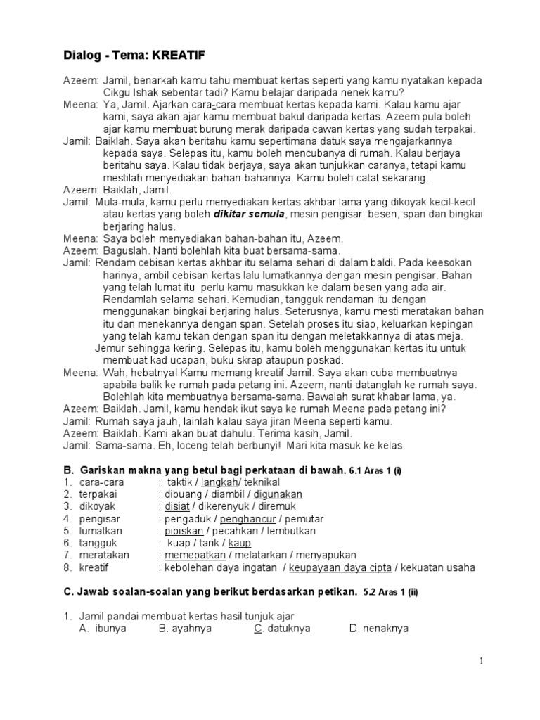 Karangan Dialog | PDF
