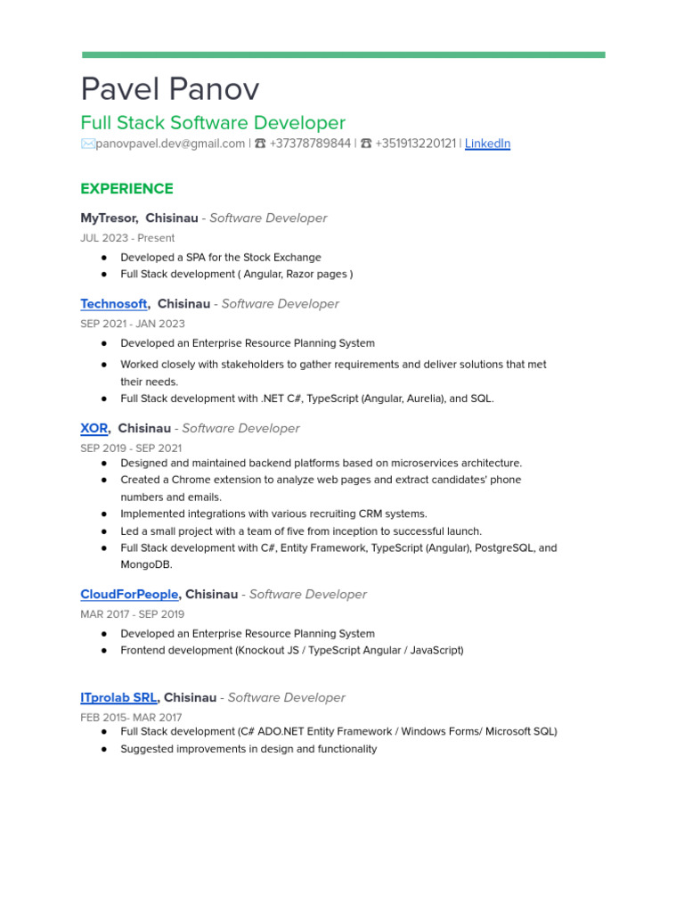 Panov CV | PDF