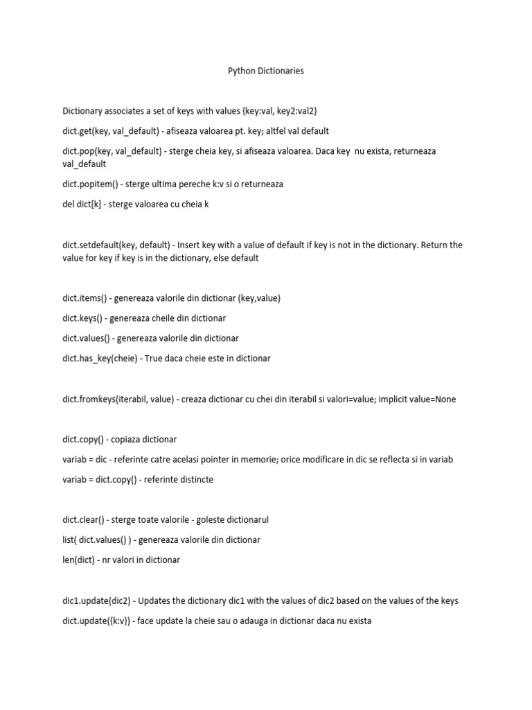 Python Dictionaries | PDF