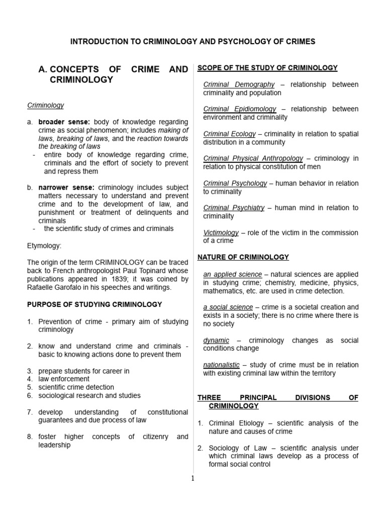 Review Notes in Intro To Crim | PDF