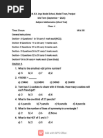 CBSE Class 5 Maths Revision Test Worksheets | PDF | Mathematics ...