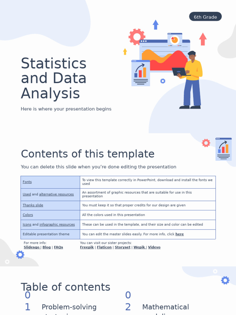 Statistics and Data Analysis - 6th Grade by Slidesgo | PDF
