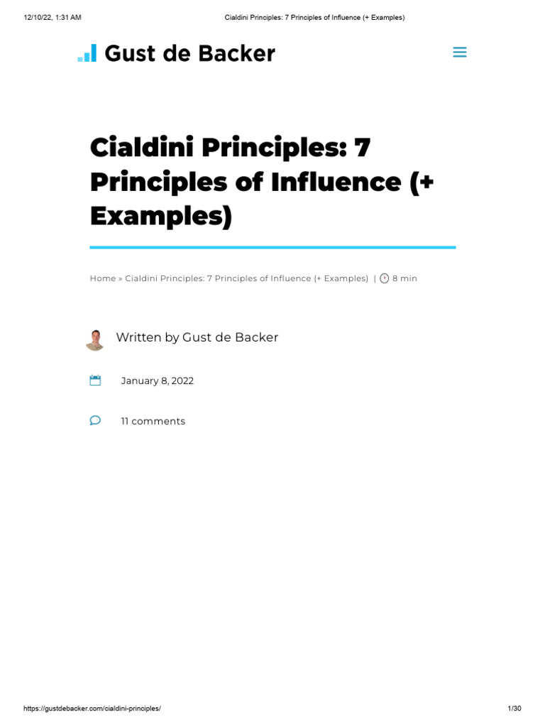 Cialdini's 7 Principles of Influence | PDF | Persuasion | Career & Growth