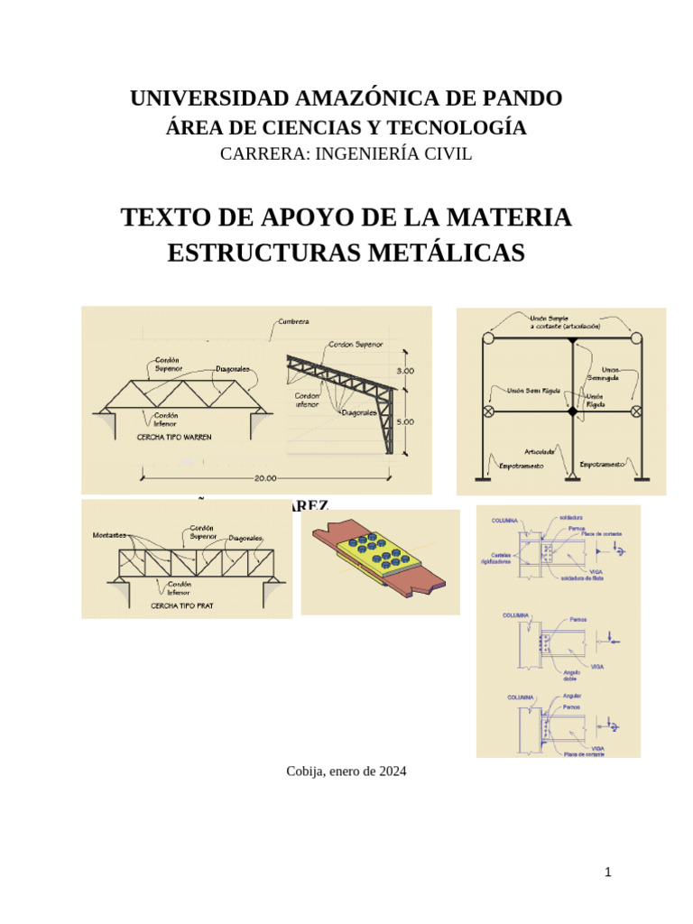 Texto Guia Estructuras Metalicas 2024 | PDF | Laminado (metalmecánica) | Acero