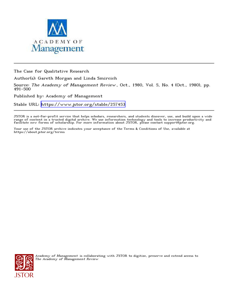 The Case For Qualitative Research | PDF