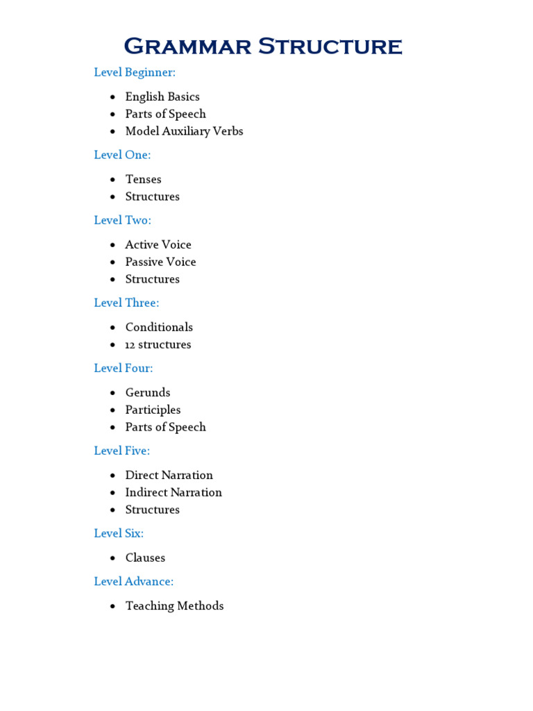 Grammar Structure | PDF