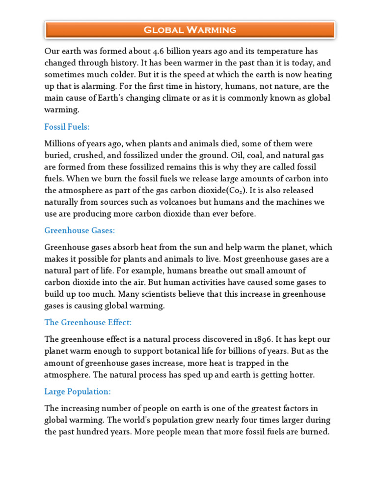 Global Warming | PDF