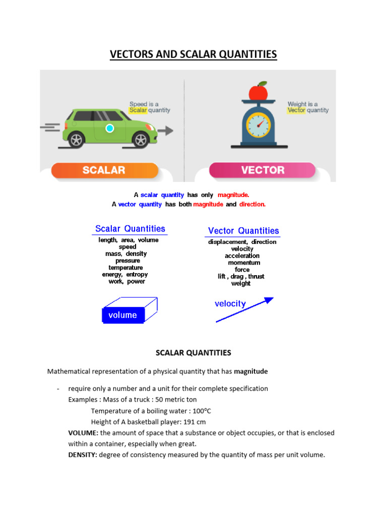 Lecture 2 Vectors and Scalars | PDF