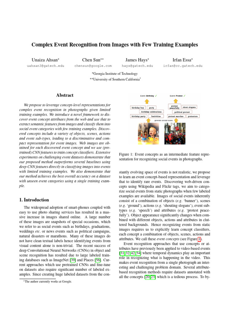 Complex Event Recognition From Images With Few Tra | PDF