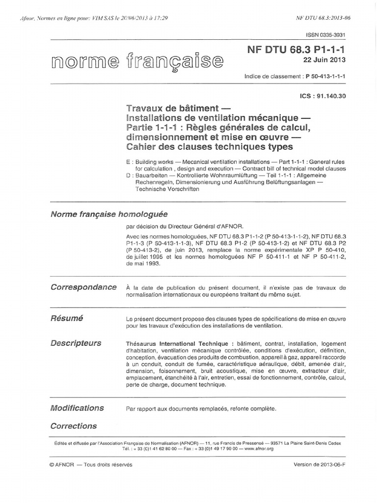 NF Dtu 68.3 | PDF