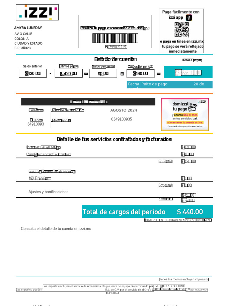 Comprobante de Domicilio Editable | PDF